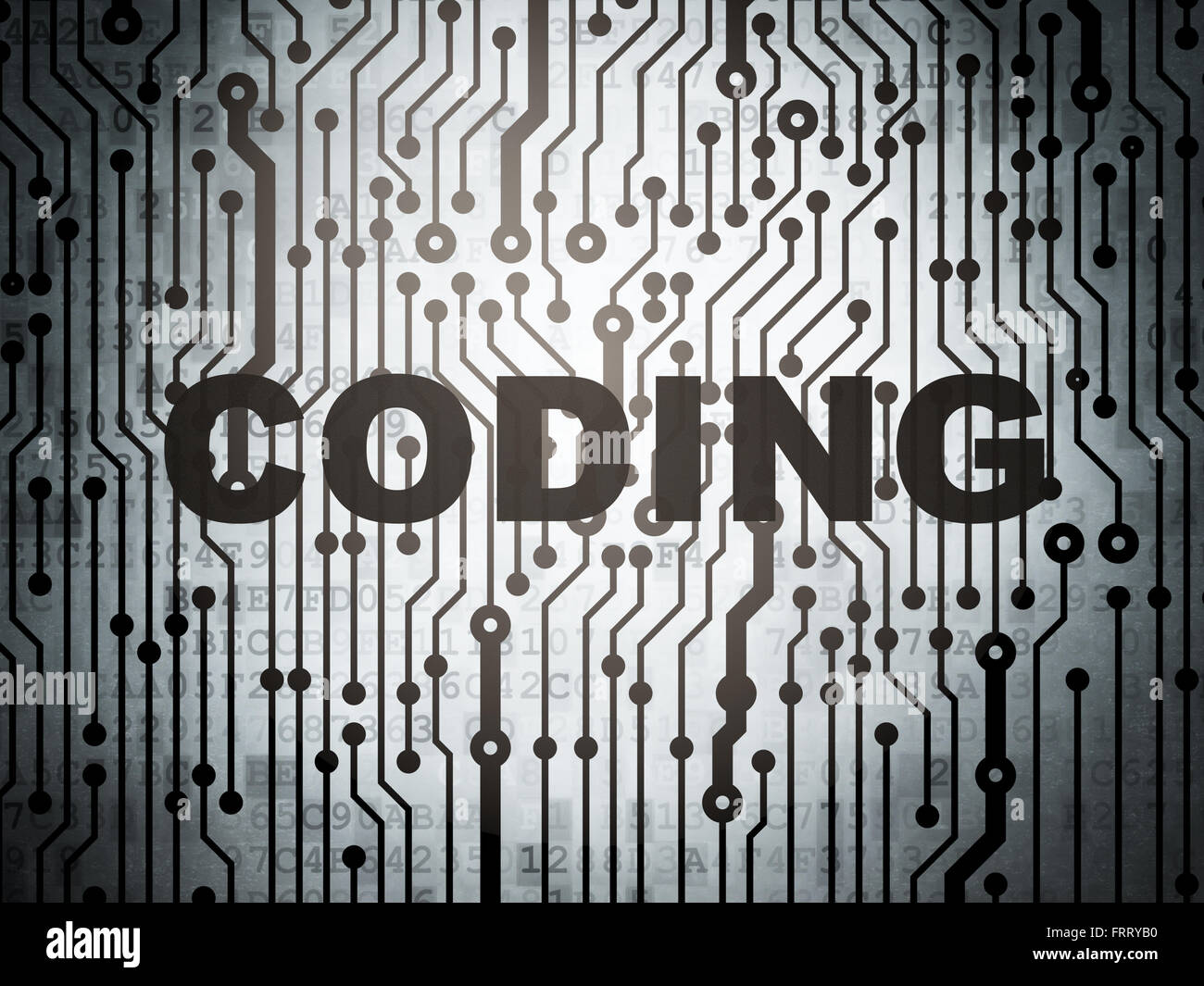 Software concept: circuit board with Coding Stock Photo - Alamy