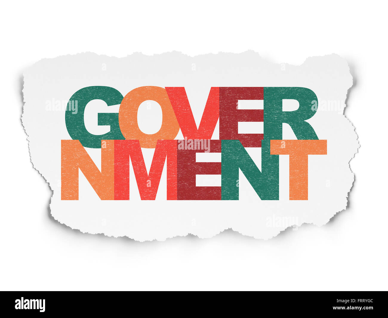 Politics concept: Painted multicolor text Government on Torn Paper ...