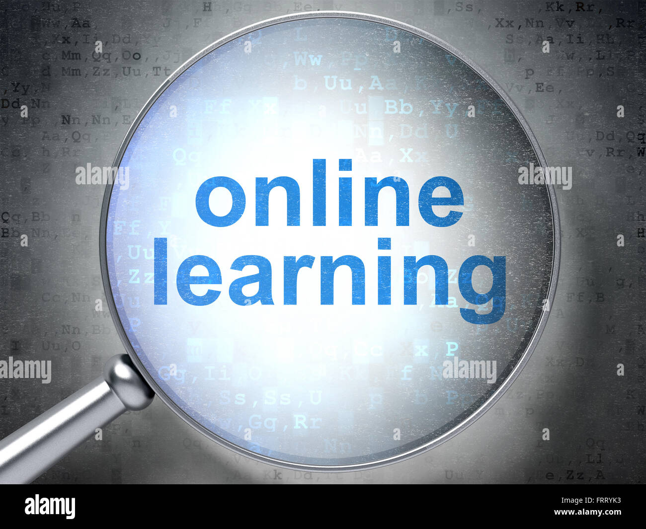 Studying concept: Online Learning with optical glass Stock Photo - Alamy