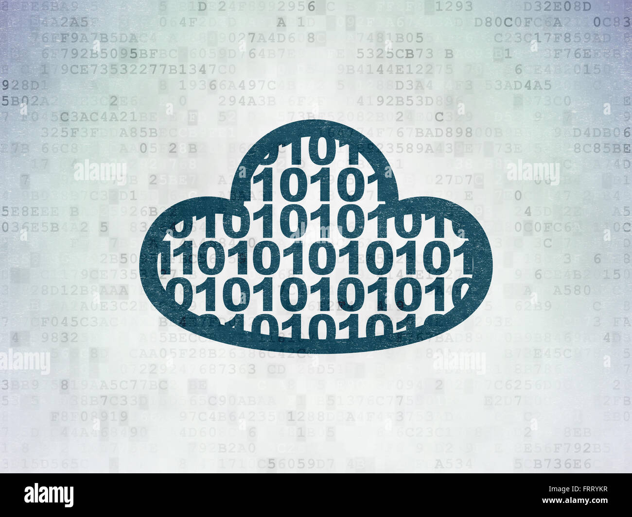 Cloud computing concept: Cloud With Code on Digital Paper background ...