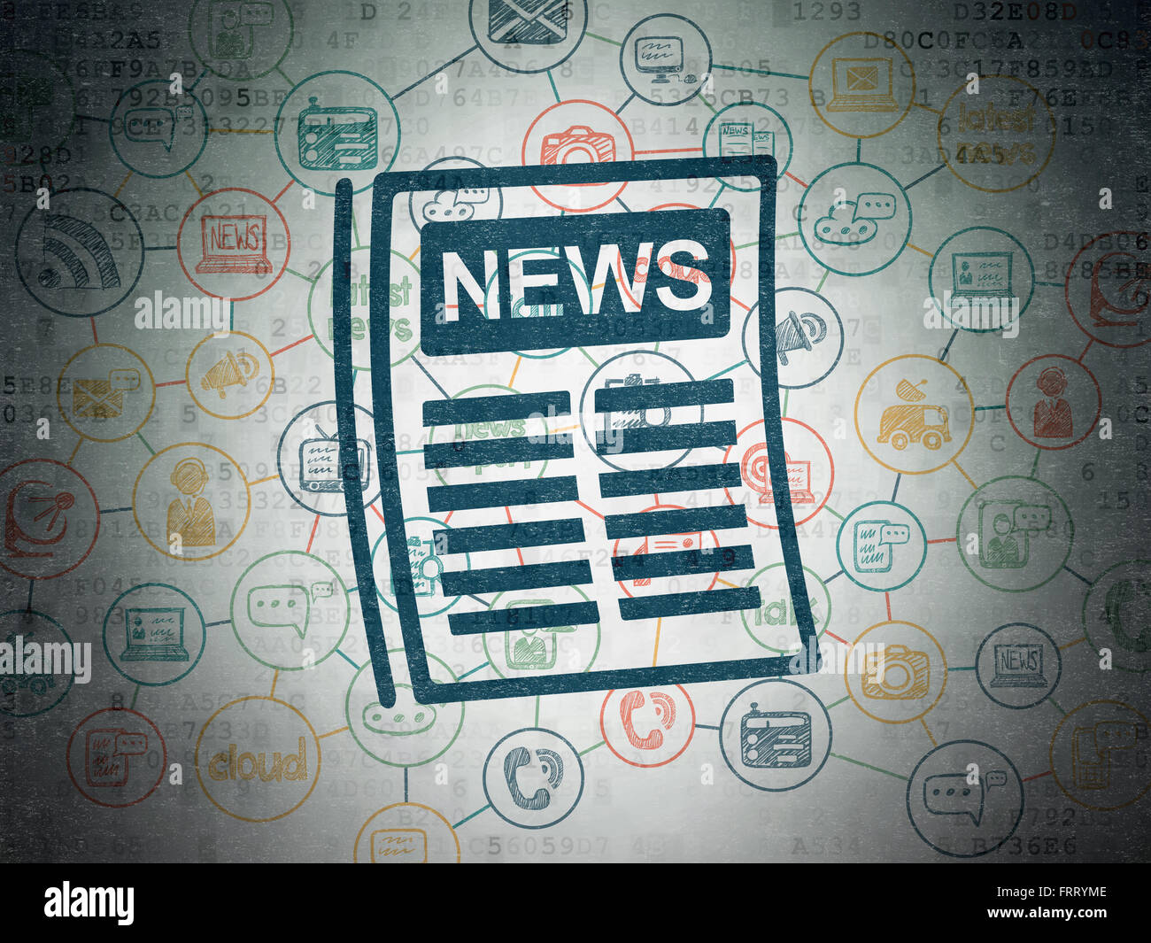 News concept: Newspaper on Digital Paper background Stock Photo - Alamy