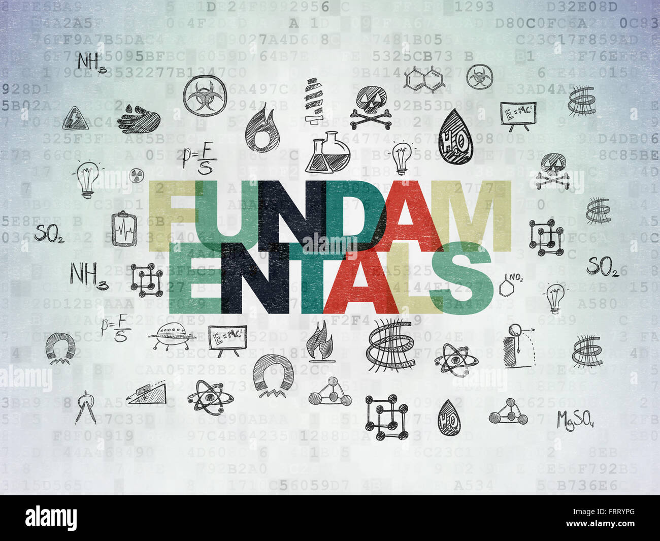 Science concept: Fundamentals on Digital Paper background Stock Photo ...