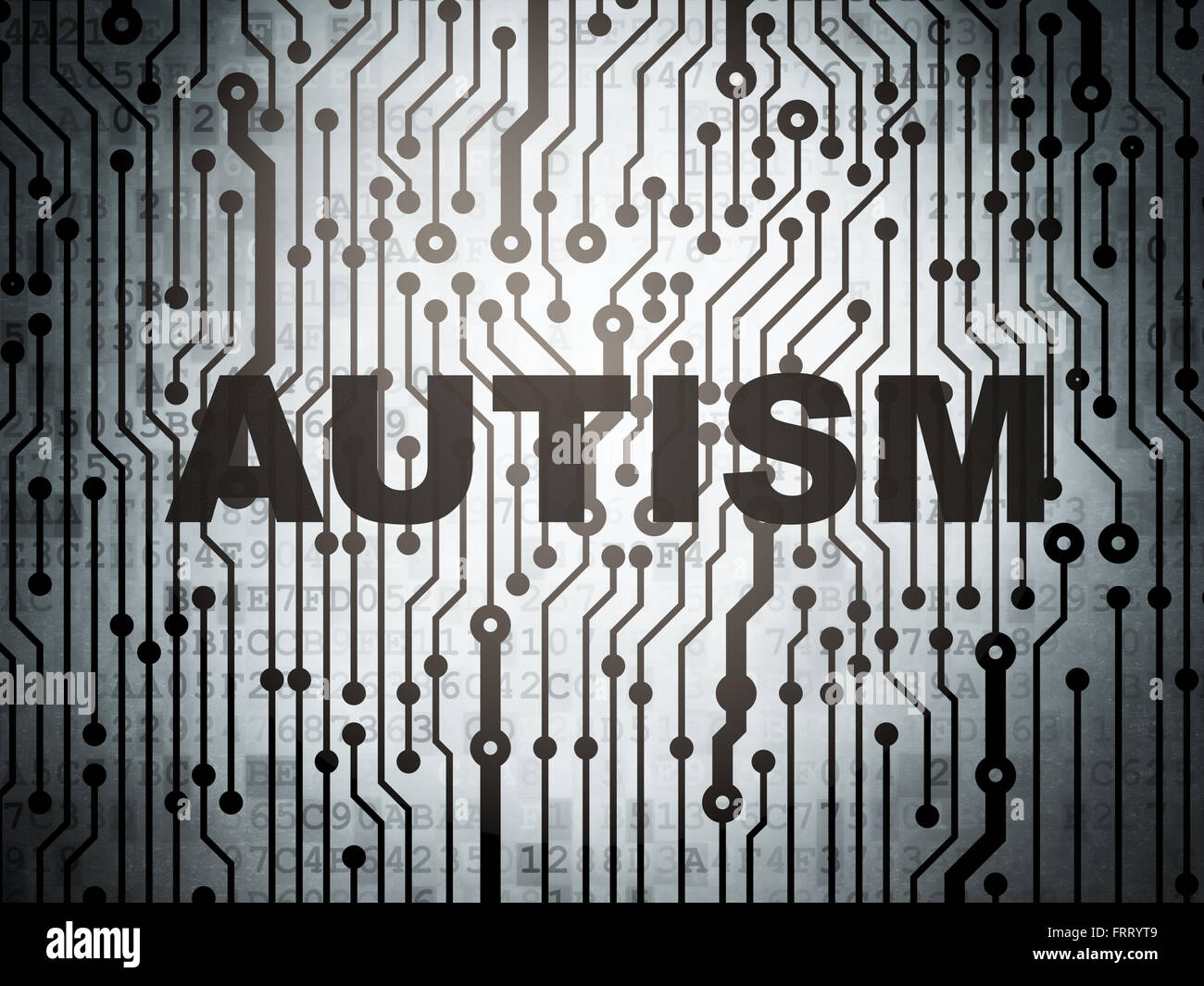Healthcare concept: circuit board with word Autism, 3d render Stock ...