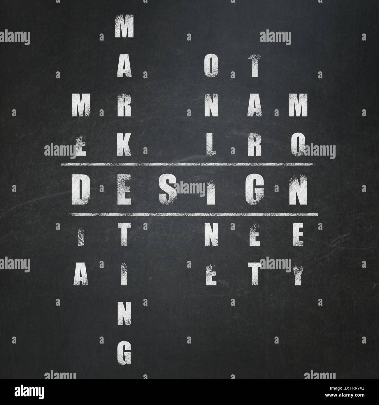 Advertising concept: Painted White word Design in solving Crossword ...