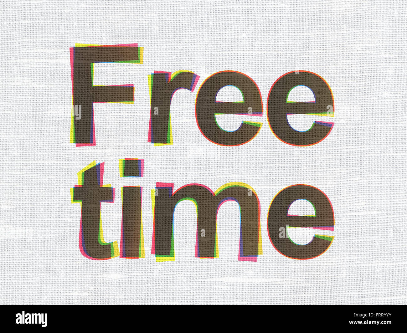 Timeline concept: Free Time on fabric texture background Stock Photo ...