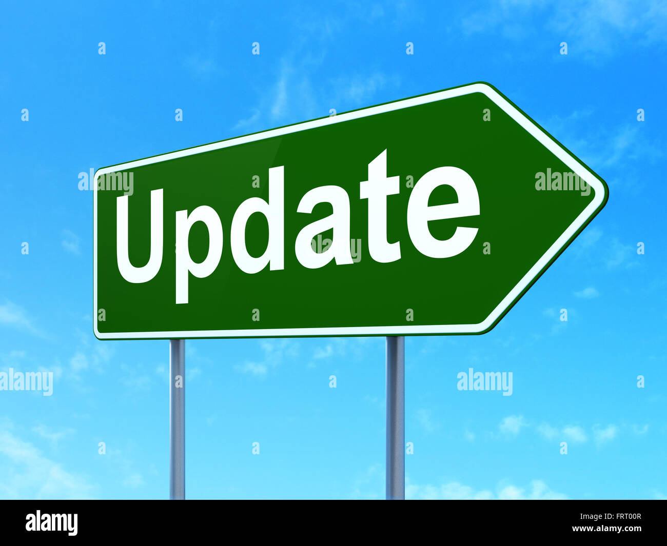 Web development concept: Update on road sign background Stock Photo - Alamy