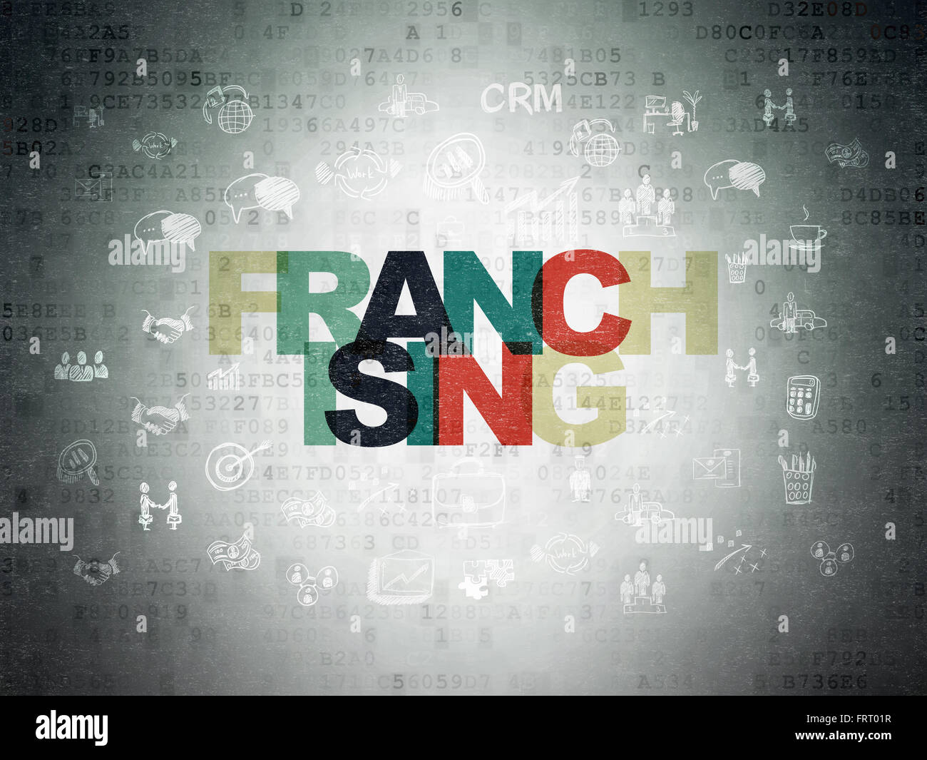 Finance concept: Franchising on Digital Paper background Stock Photo ...