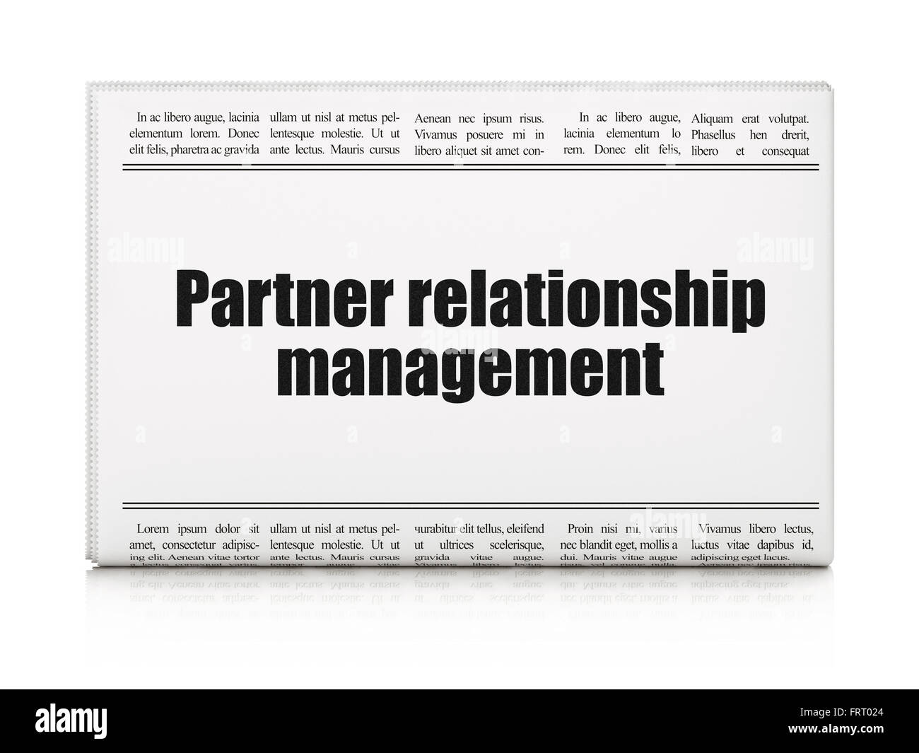 Finance concept: newspaper headline Partner Relationship Management ...
