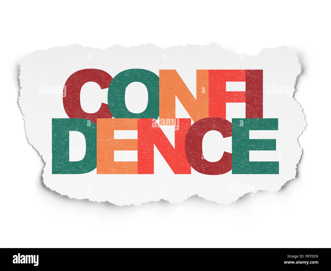 Business concept: Confidence on Torn Paper background Stock Photo - Alamy