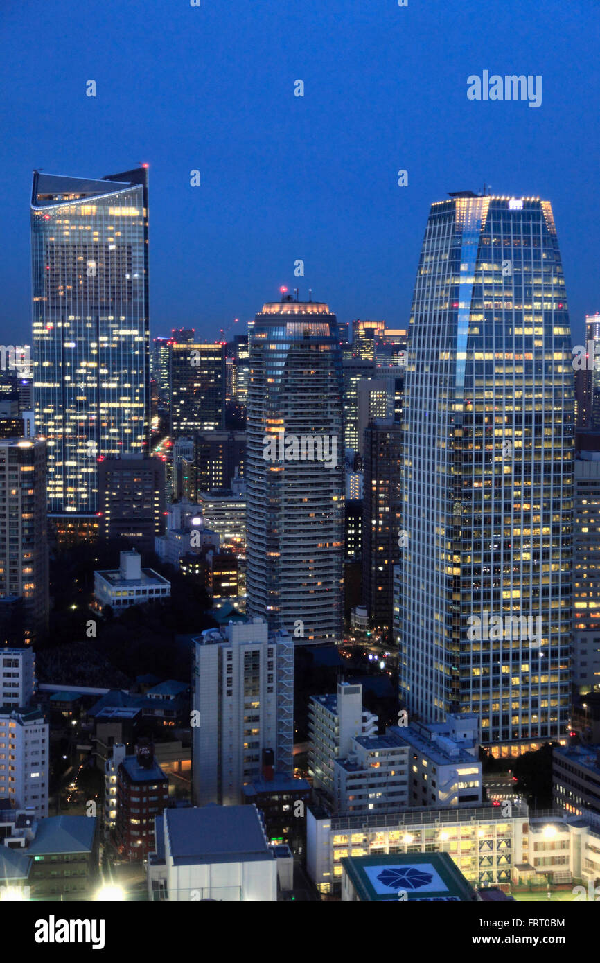 Japan, Tokyo, Atago Green Hills and Mori Towers, skyscrapers, skyline ...