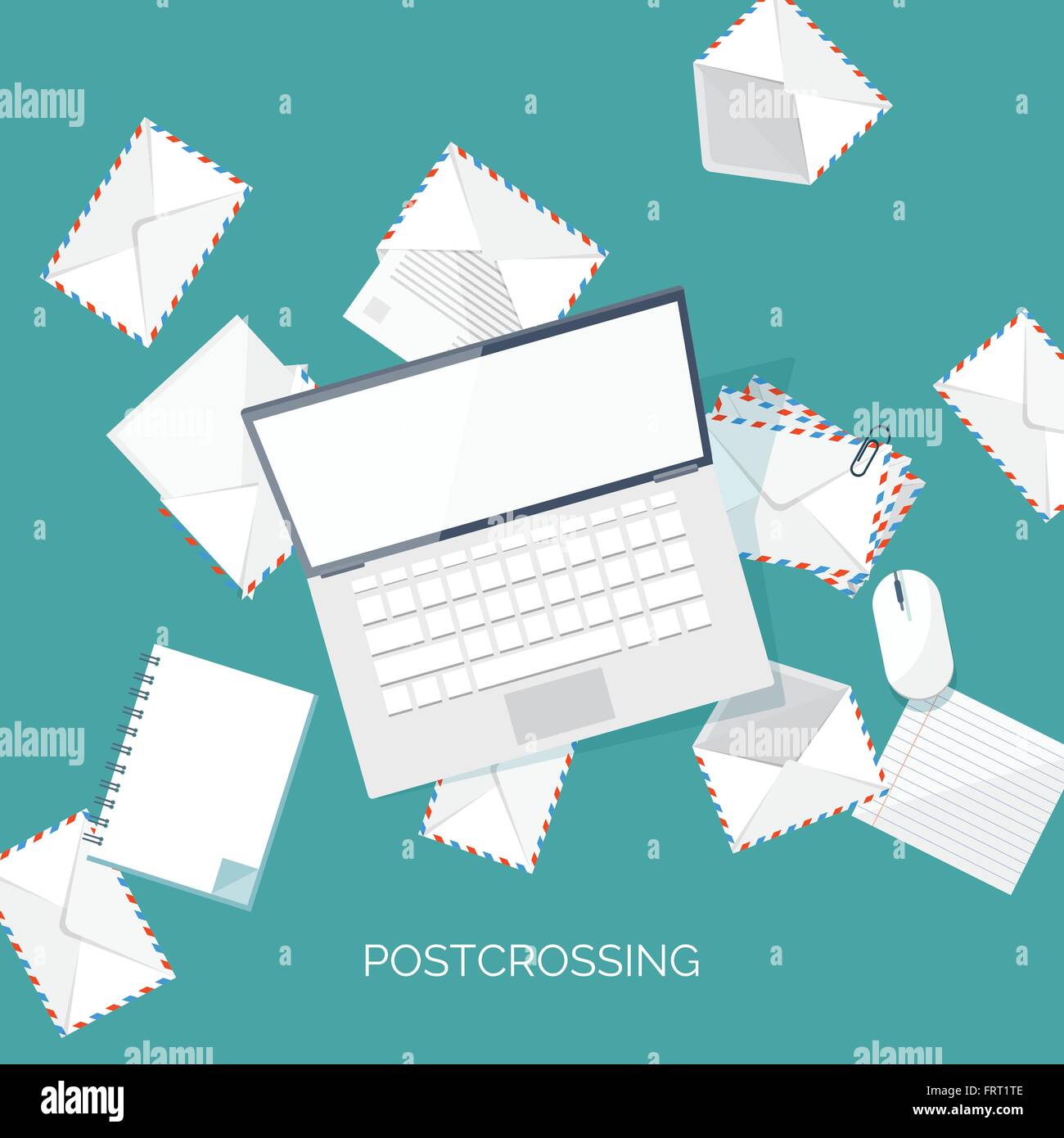 Vector illustration. Flat background with envelope. Emailing concept ...