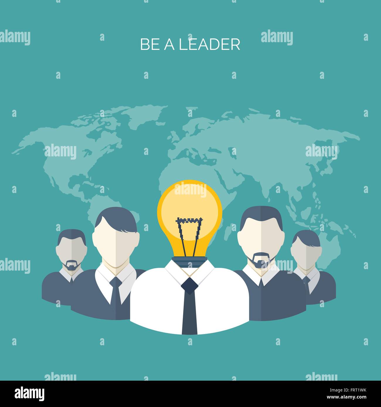 Flat vector illustration. Be a leader. Ideas generating. Creativity and ...