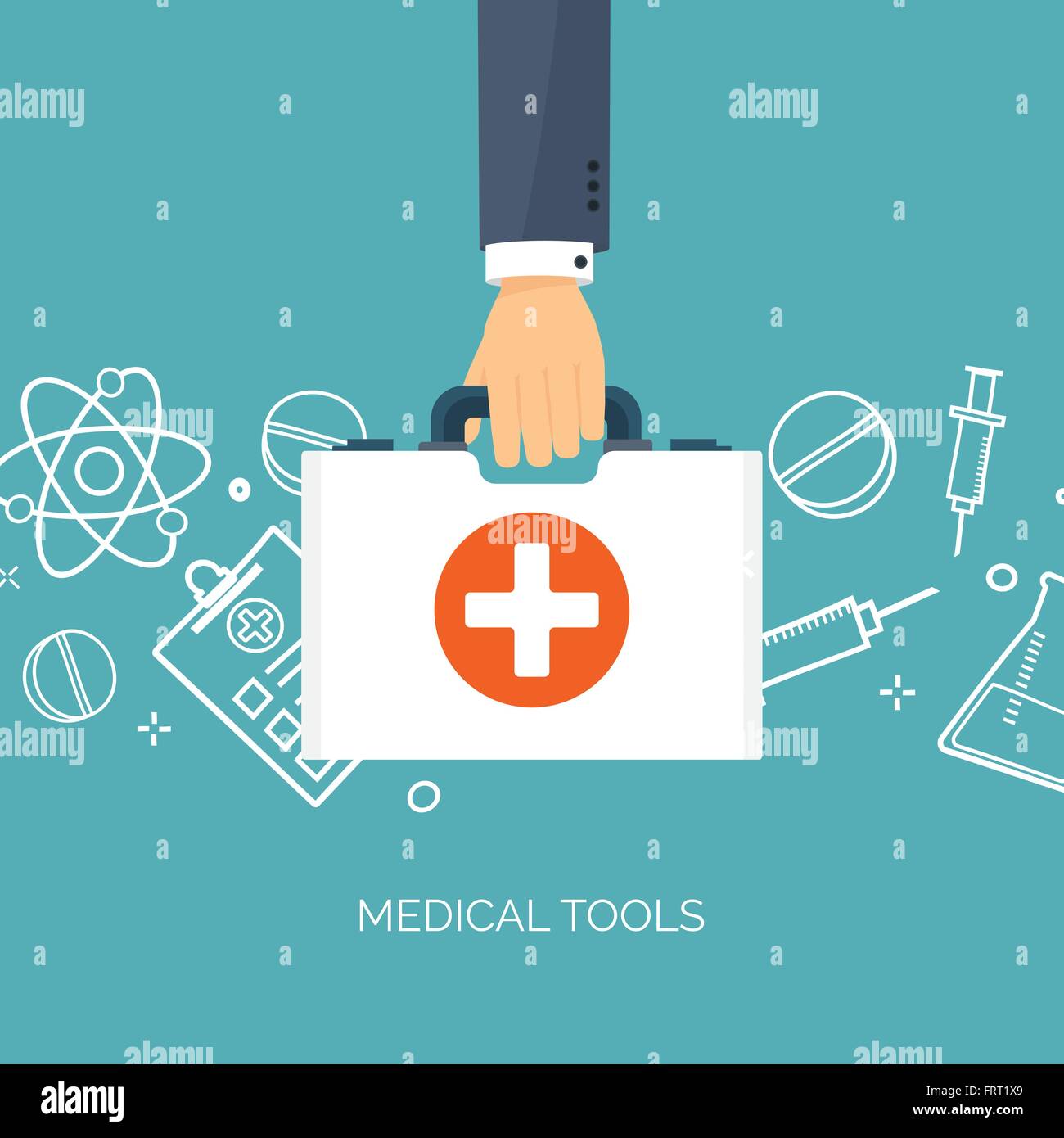 Vector illustration. Flat medical background. Health care ,first aid ...