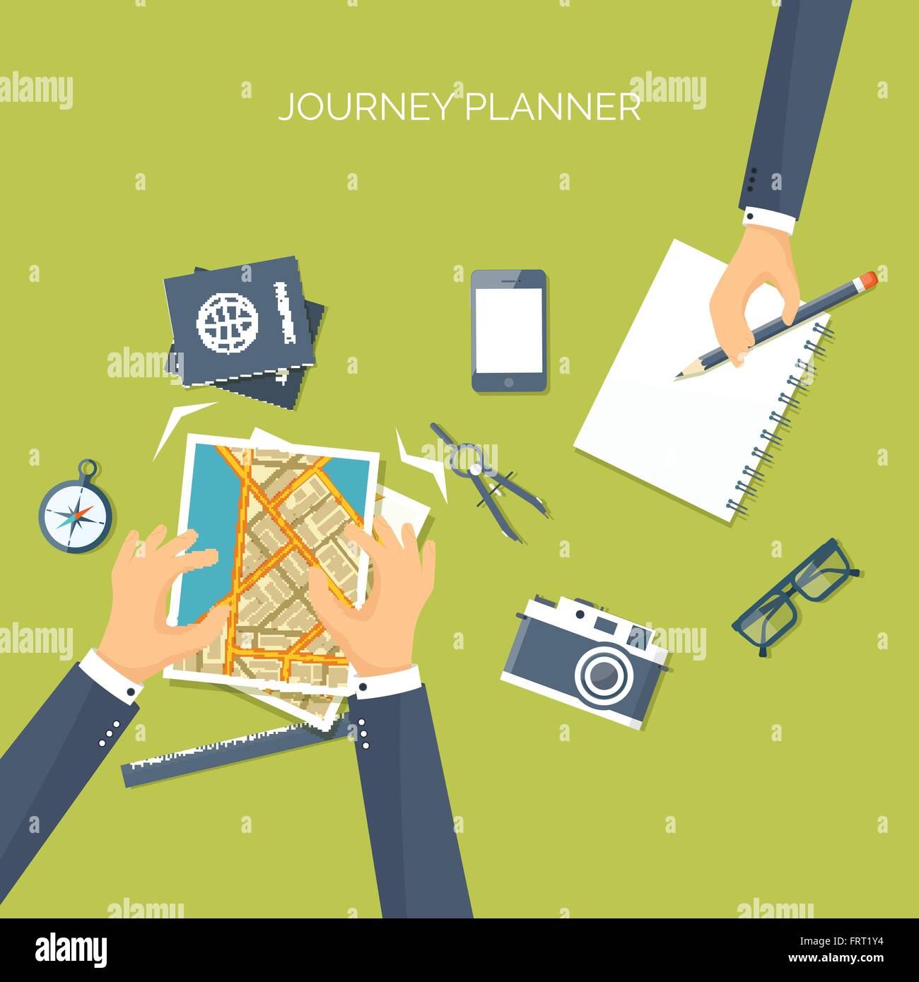 Vector illustration. Flat background. Navigation, travelling. Map ...