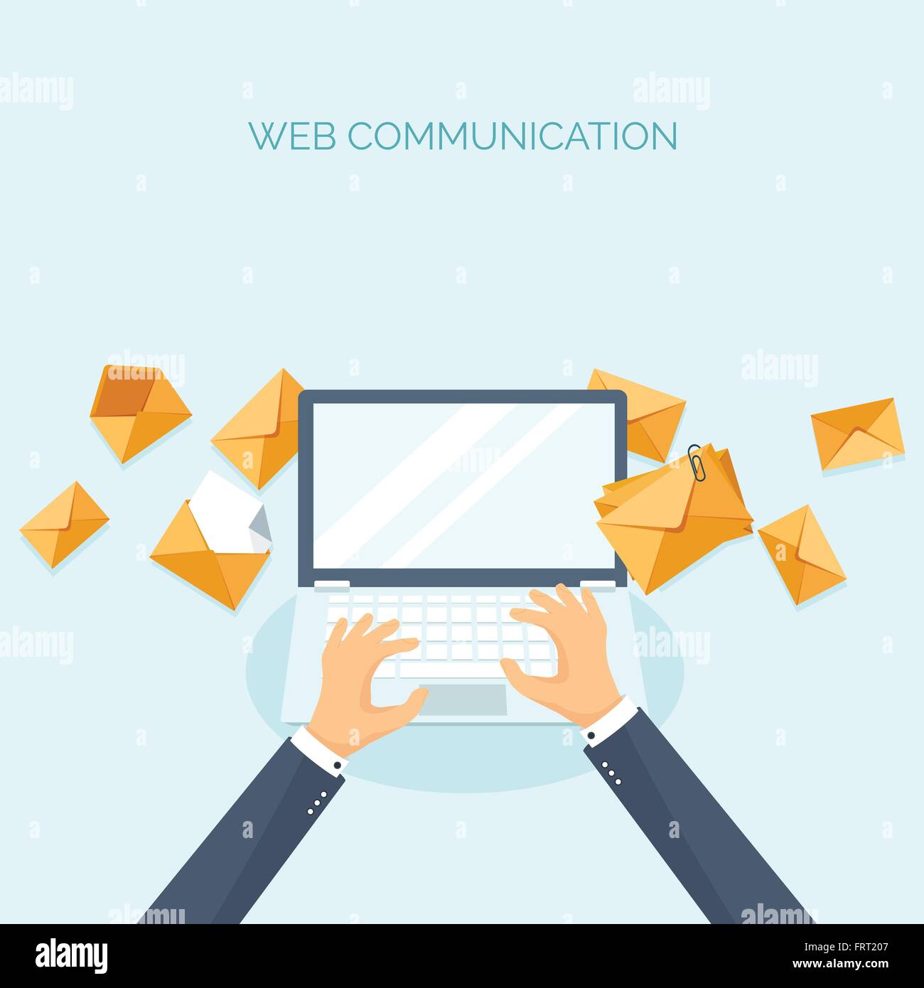 Vector illustration. Flat header. Business communication ...