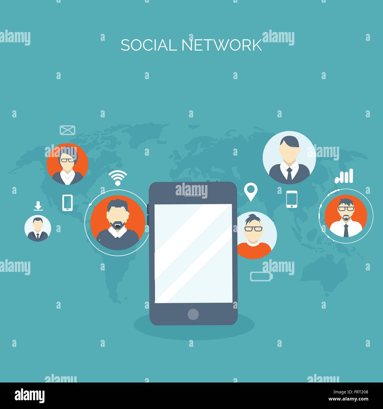 Vector illustration. Flat header. Business communication ...