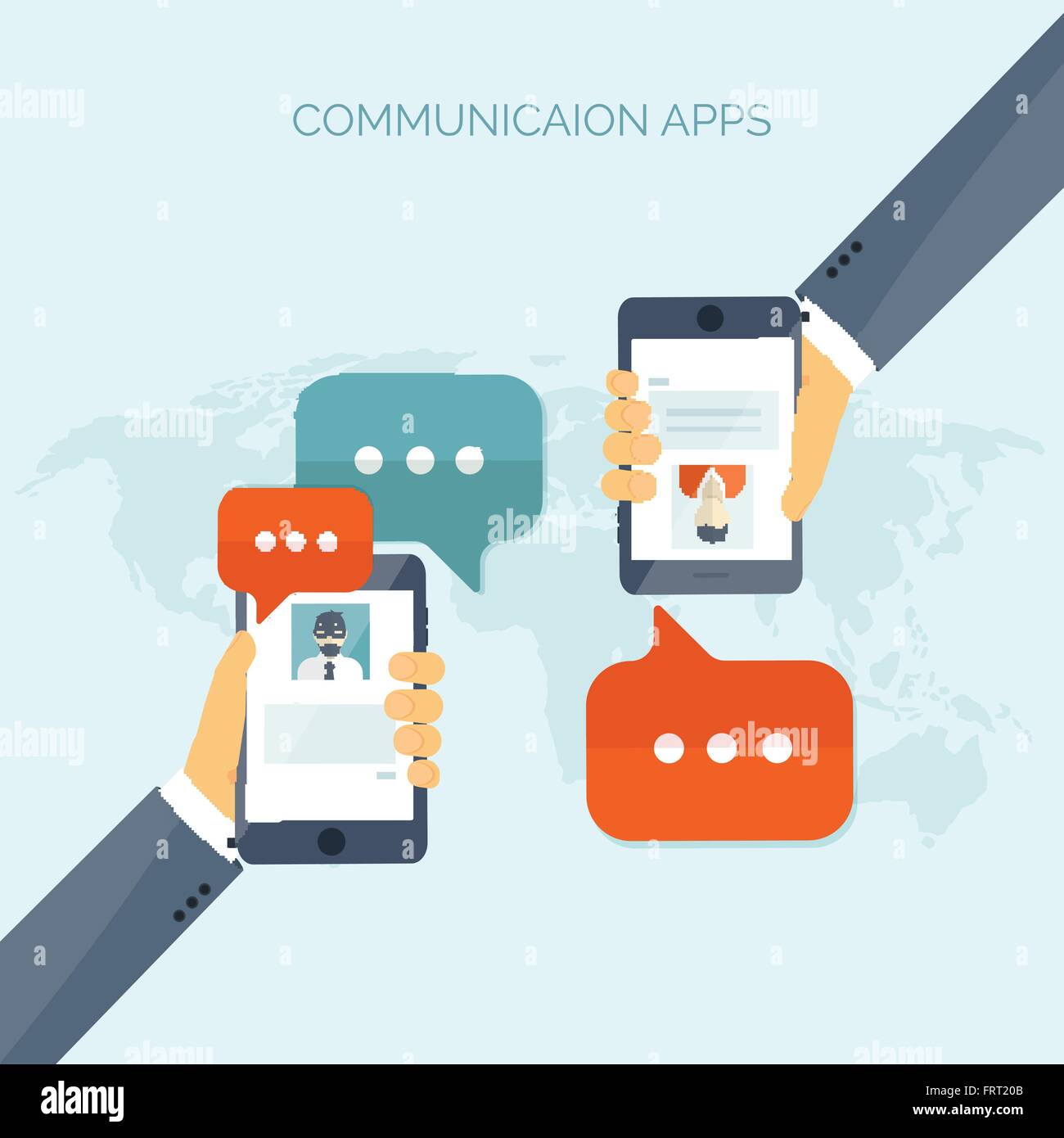 Vector illustration. Flat header. Business communication ...