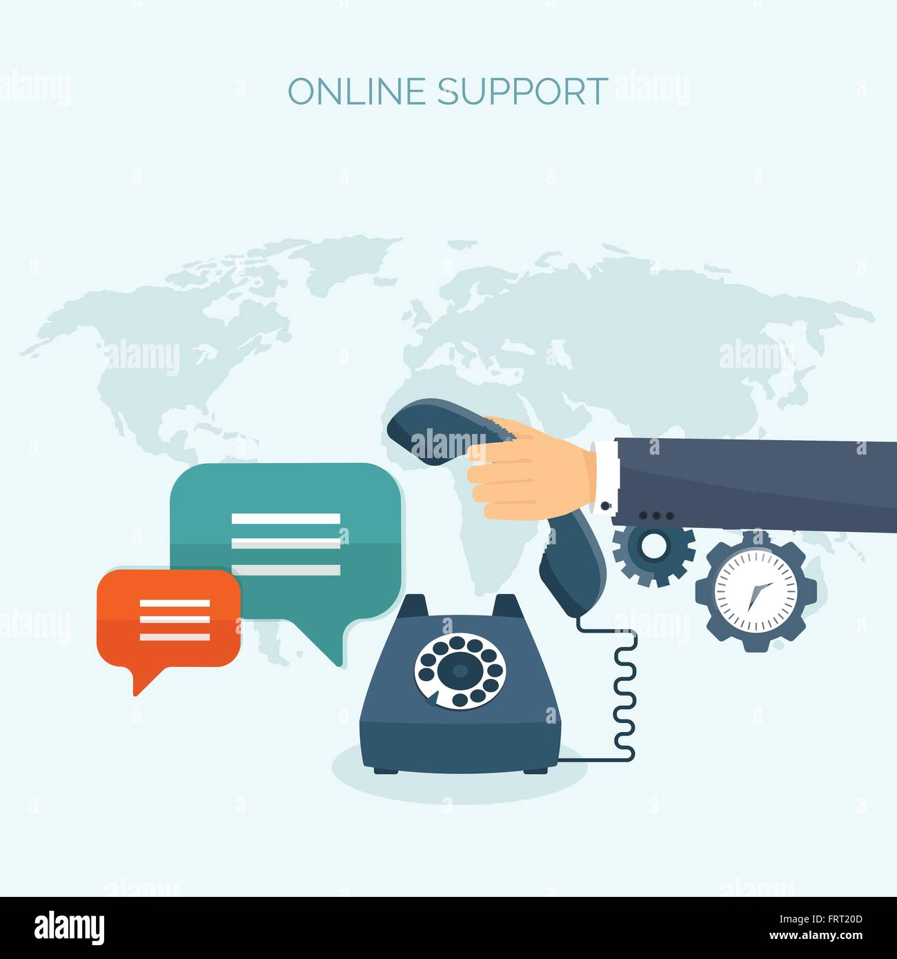 Vector illustration. Flat header. Business communication ...