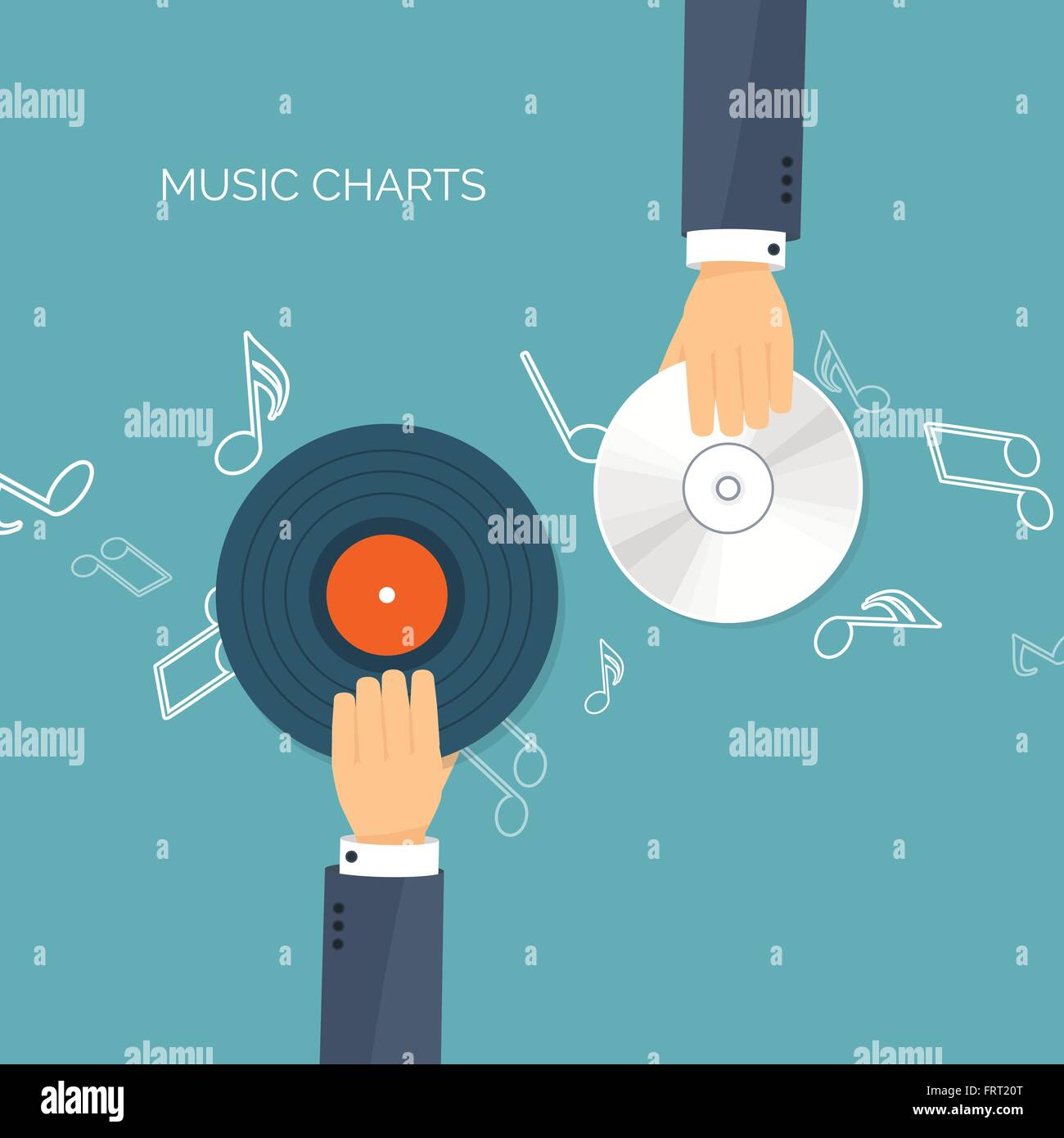 Vector illustration. Flat background. Music.production. Show business ...