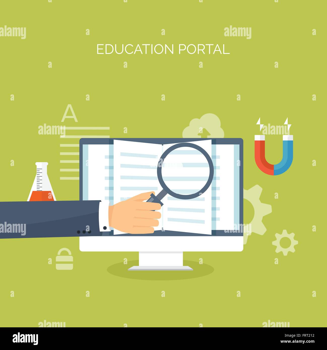 Vector illustration. Flat backgrounds set. Distance education,learning ...