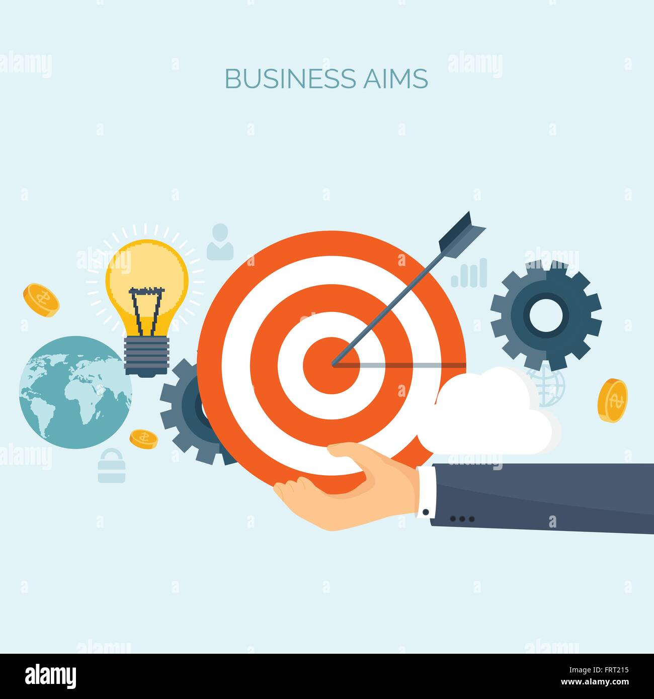 Vector illustration. Flat business concept background. Achievements ...