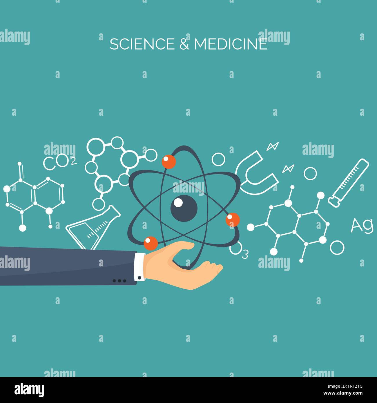 Vector illustration. Research. Flat backgrounds set. Distance education ...