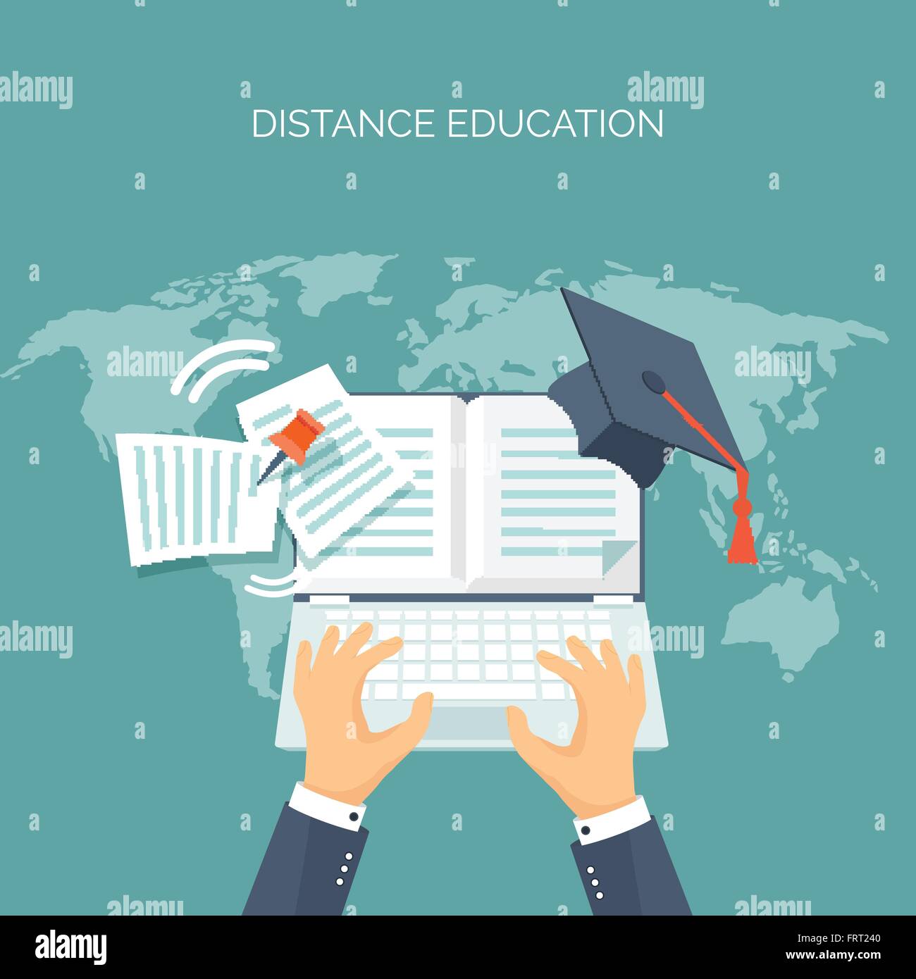 Vector illustration. Book. Education, online courses, web tutorials, e ...