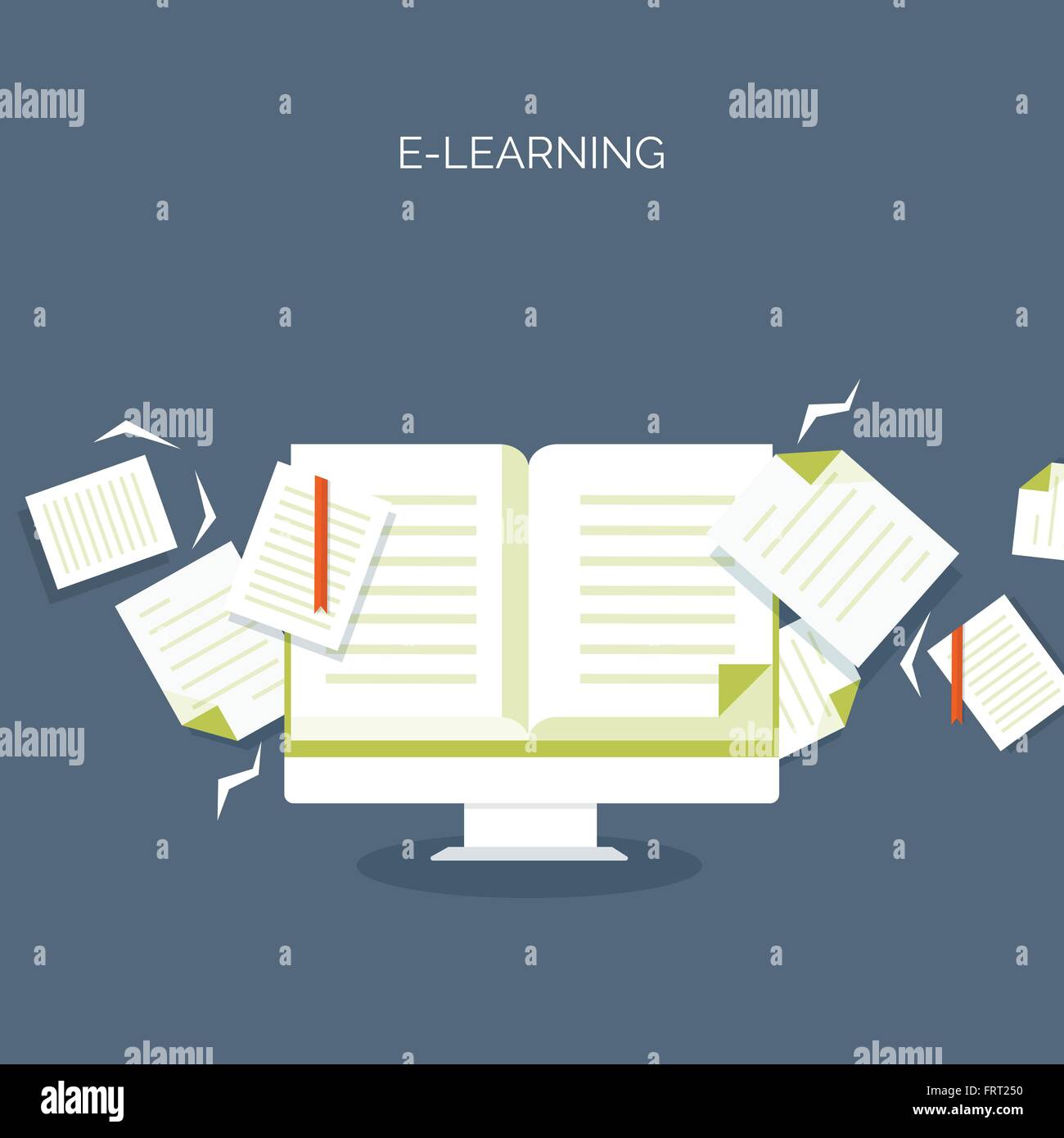 Vector illustration. Flat backgrounds set. Distance education,learning ...