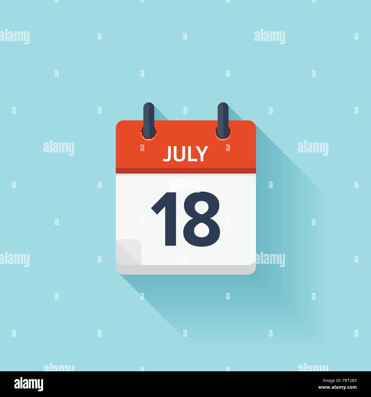 July 18. Vector flat daily calendar icon. Date and time, day, month ... July 18. Vector flat daily calendar icon. Date and time, day, month ...