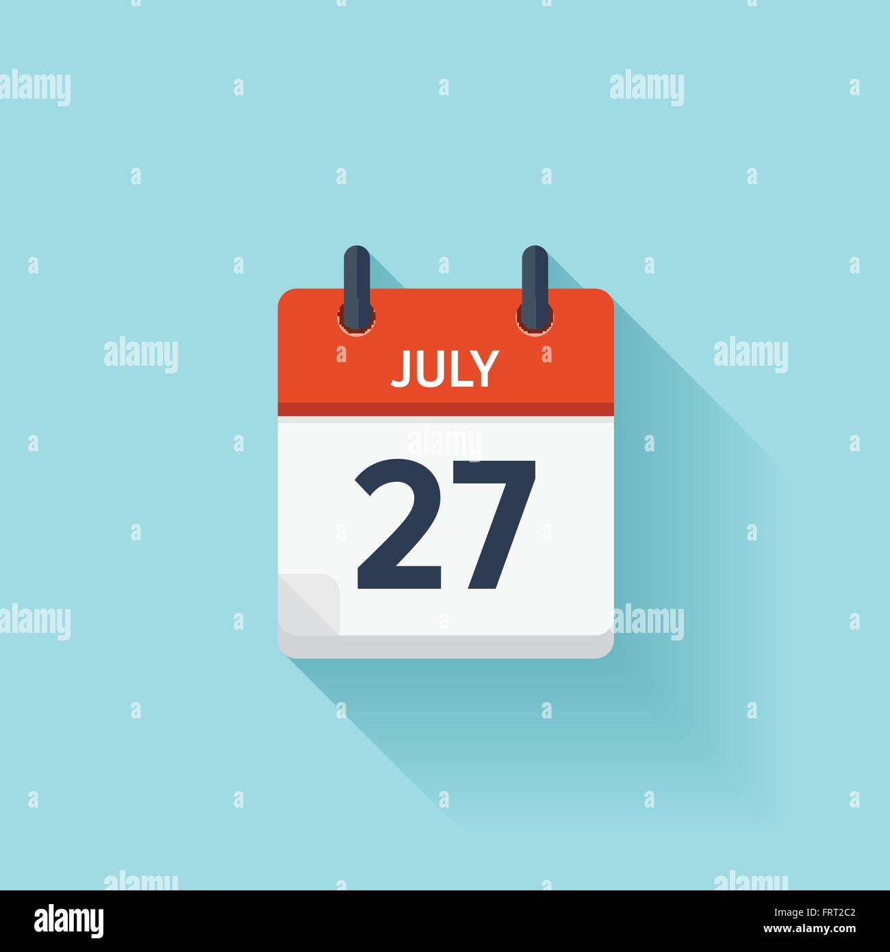 July 27 . Vector flat daily calendar icon. Date and time, day, month ...