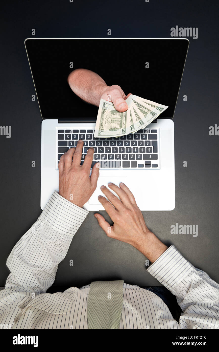 Getting money from laptop monitor screen - Online Transaction, Online ...