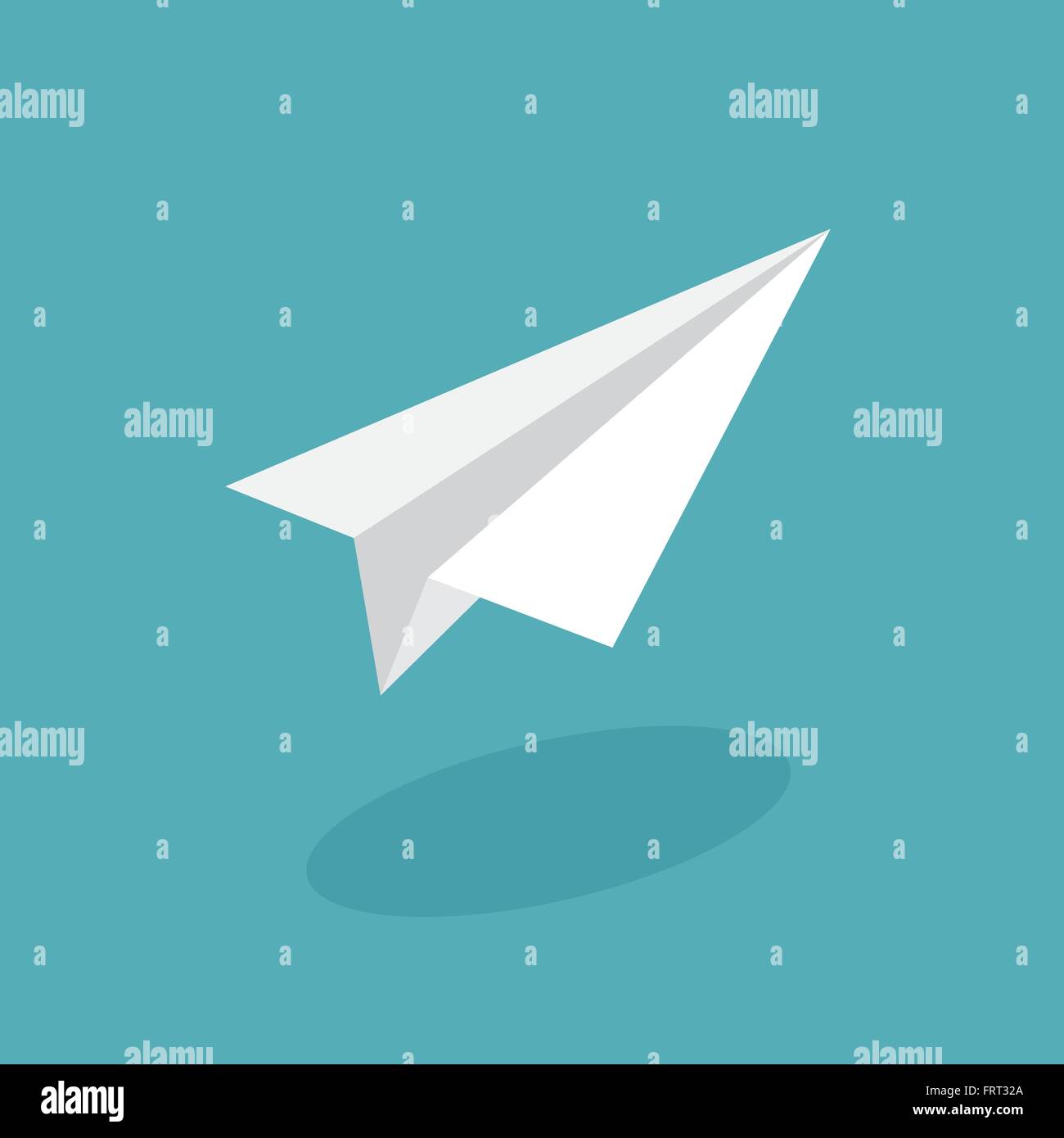 Vector illustration. Flat paper plane. Launch. Project startup Stock ...