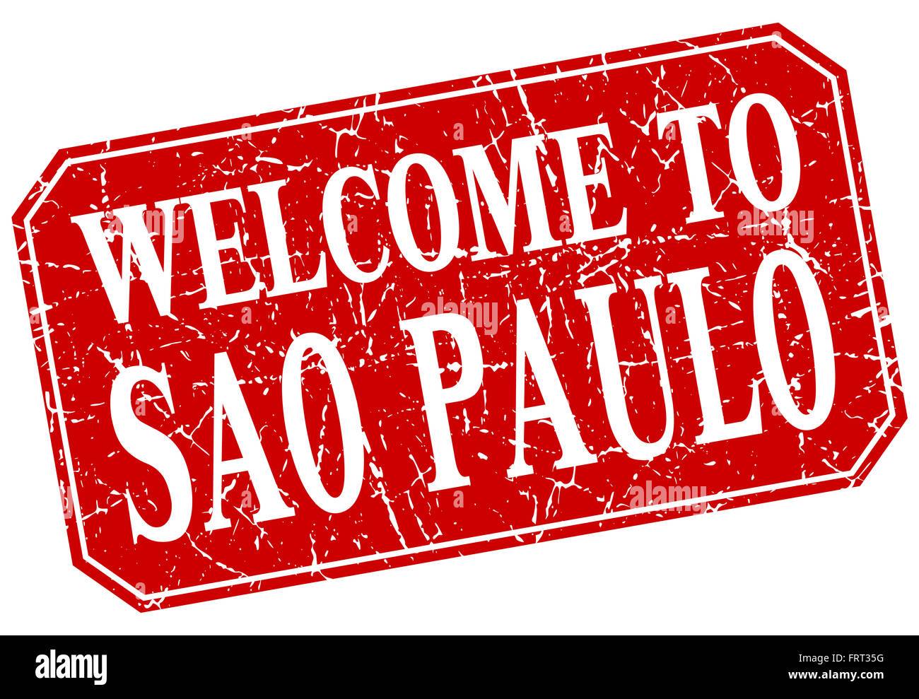 welcome to Sao Paulo red square grunge stamp Stock Photo - Alamy