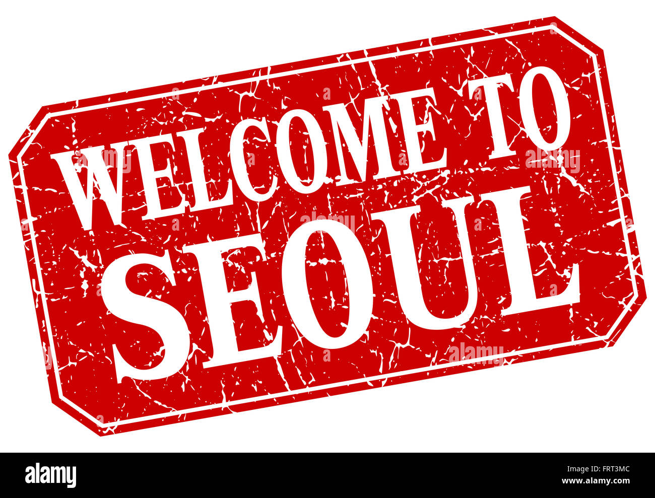 welcome to Seoul red square grunge stamp Stock Photo - Alamy