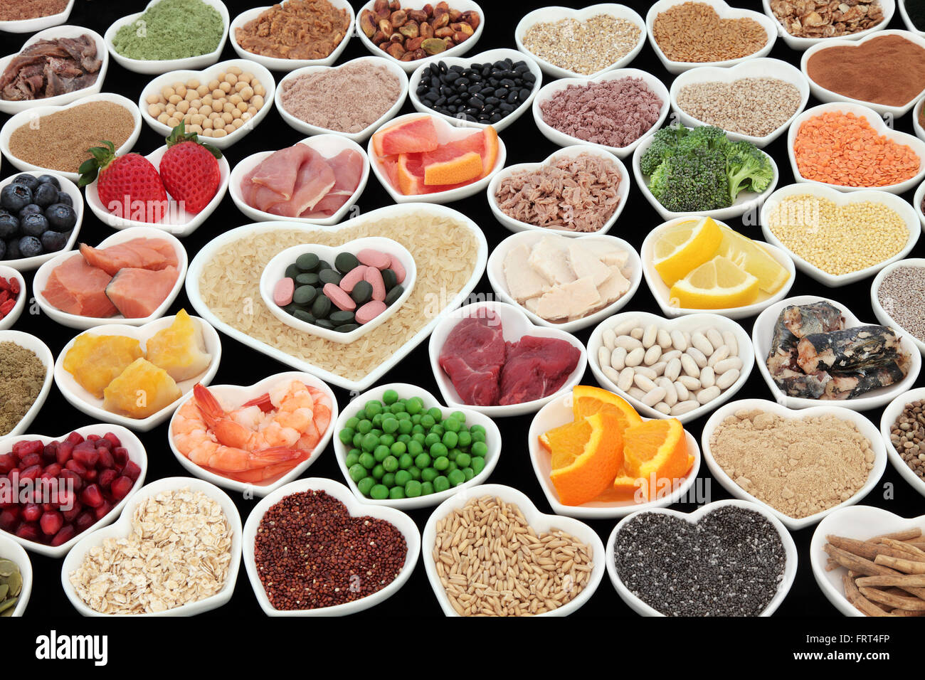 Large body building and health high protein super food with meat, fish ...