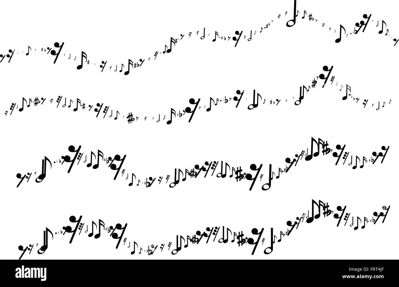 Musical notes in the form of a wavy line Stock Vector Image & Art - Alamy