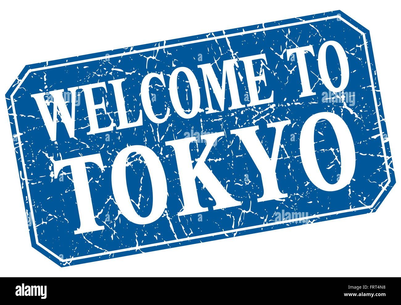 welcome to Tokyo blue square grunge stamp Stock Photo - Alamy