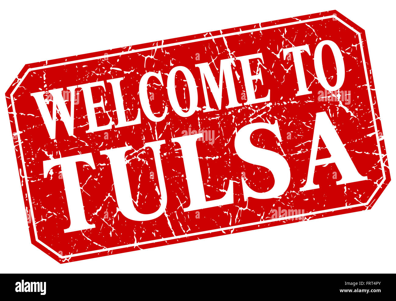 welcome to Tulsa red square grunge stamp Stock Photo - Alamy