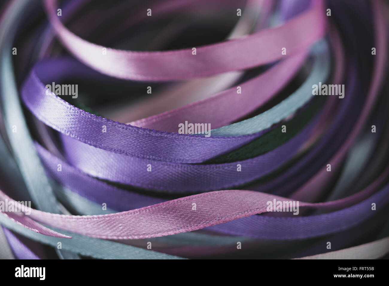 Blue and purple ribbons background Stock Photo - Alamy