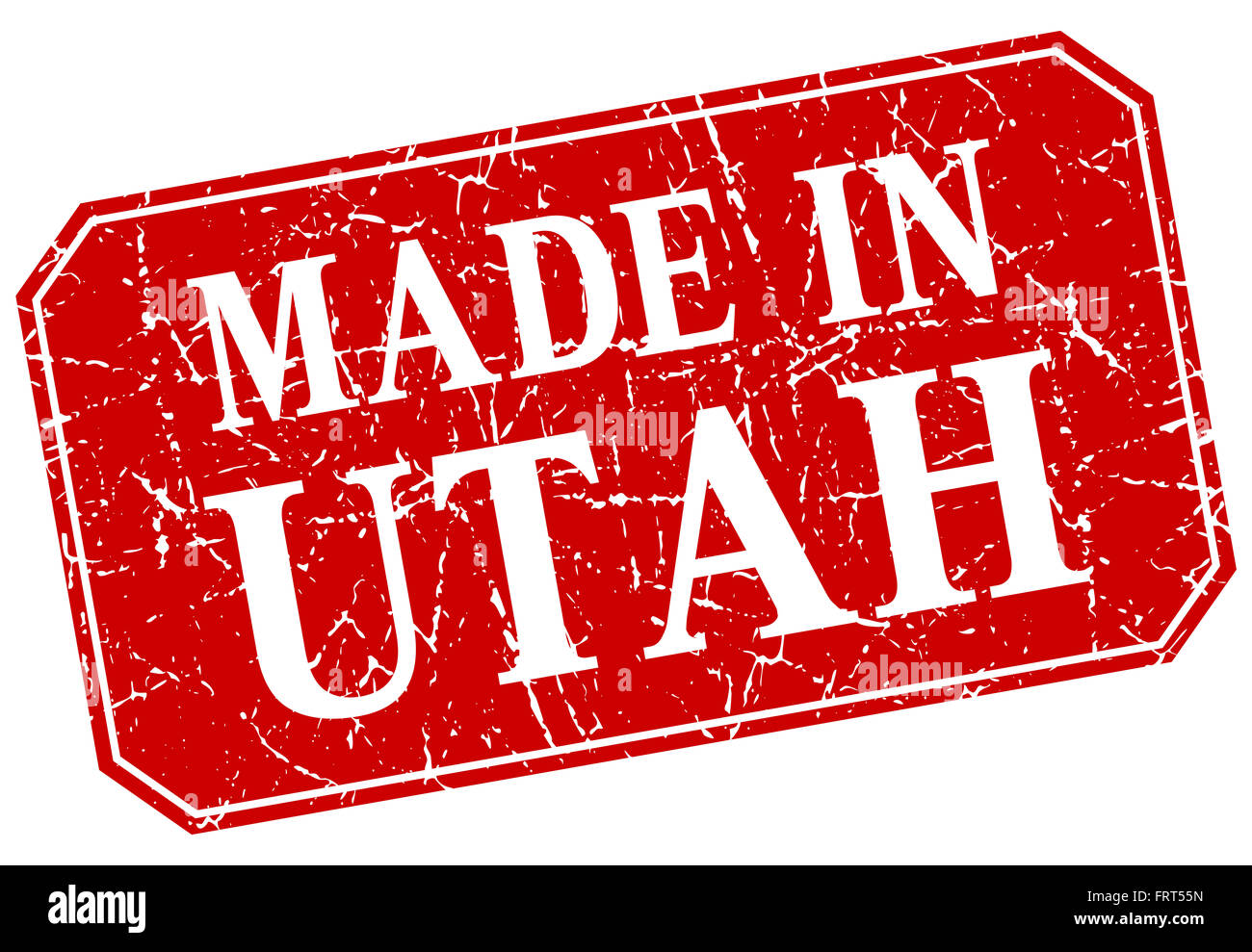 made in Utah red square grunge stamp Stock Photo - Alamy
