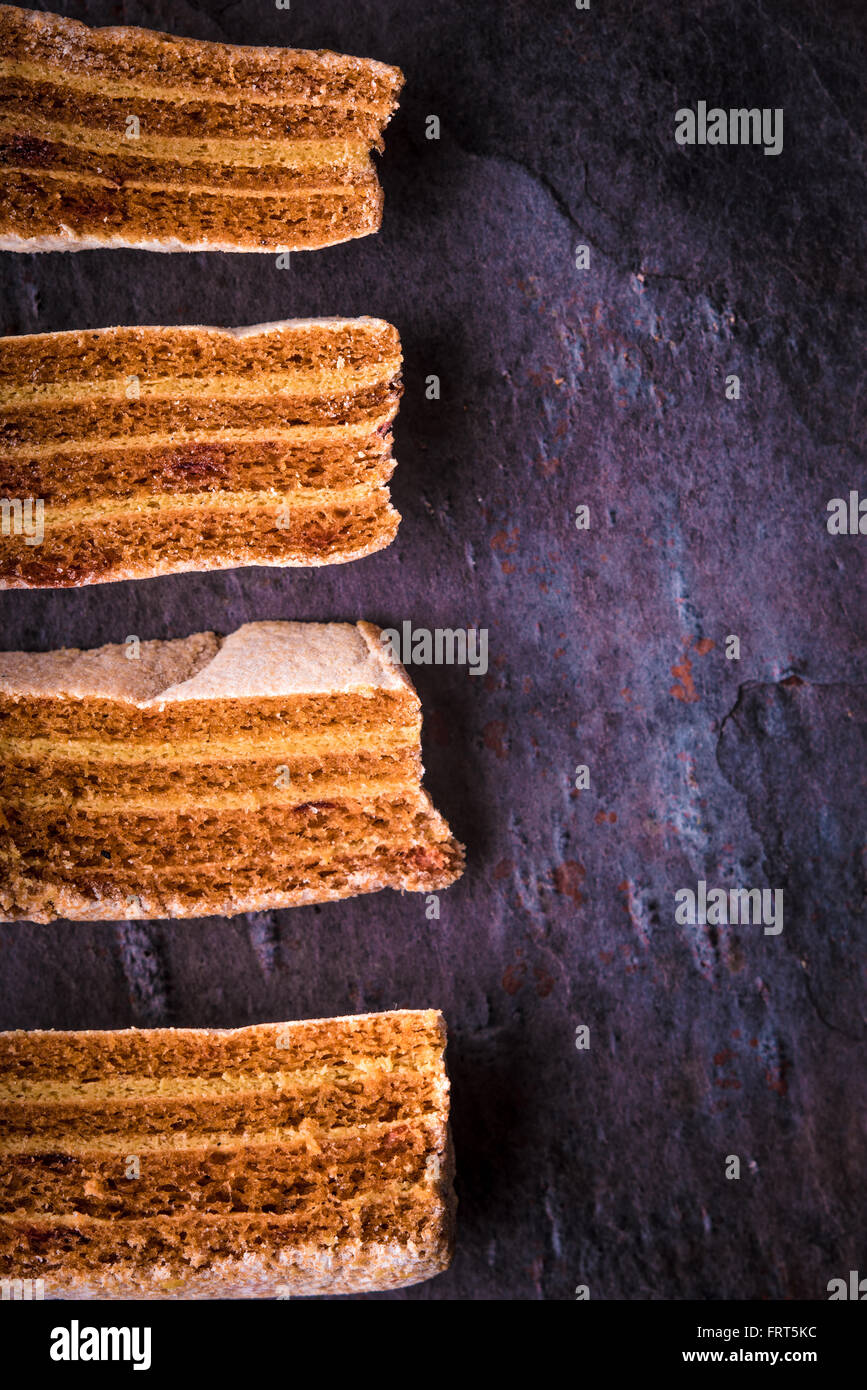 Pastila pieces at the left of the stone background Stock Photo - Alamy