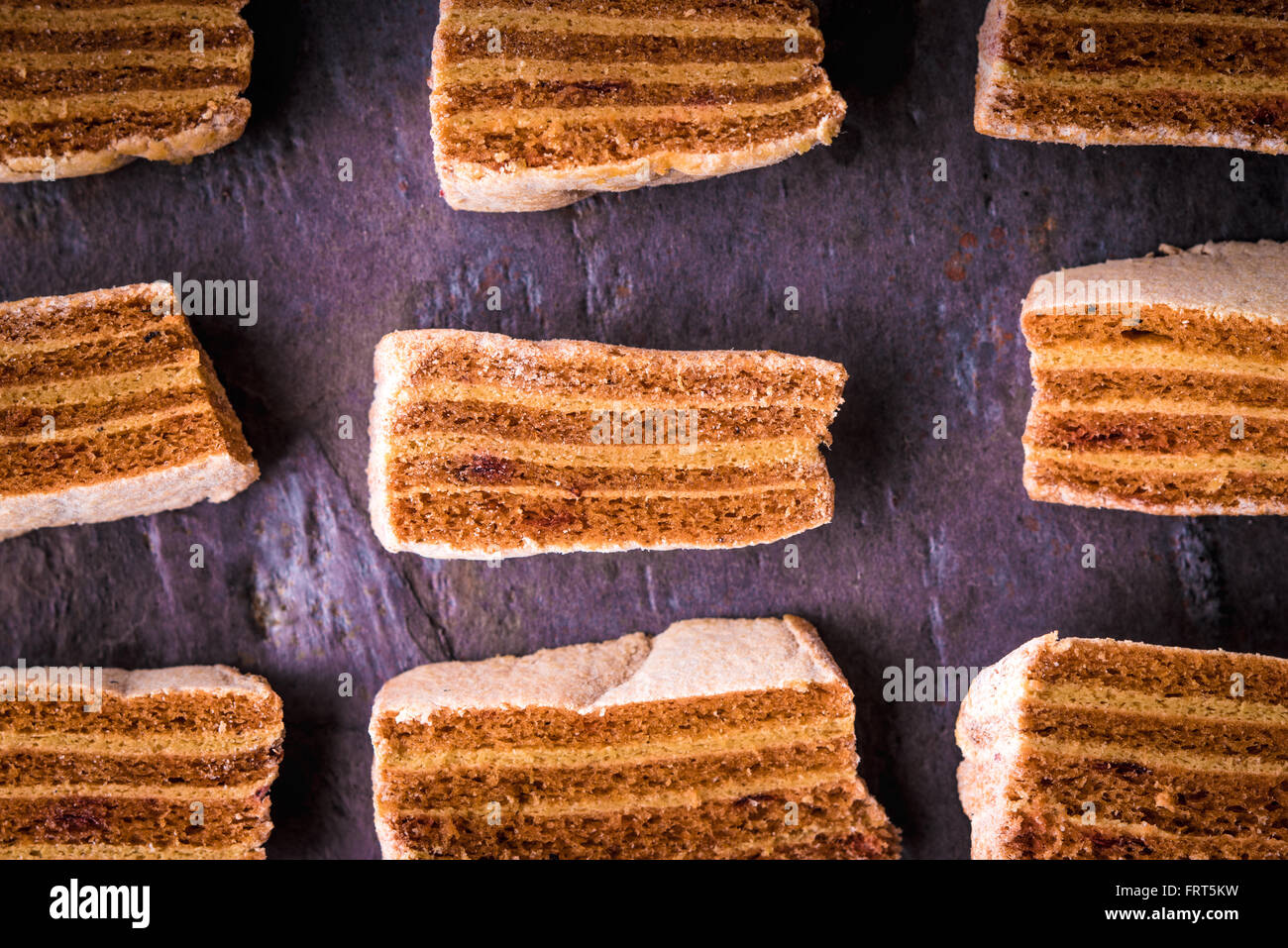 Pastila pieces on the stone background top view Stock Photo - Alamy