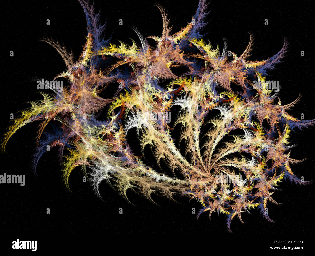 Abstract fractal shapes on black background Stock Photo - Alamy