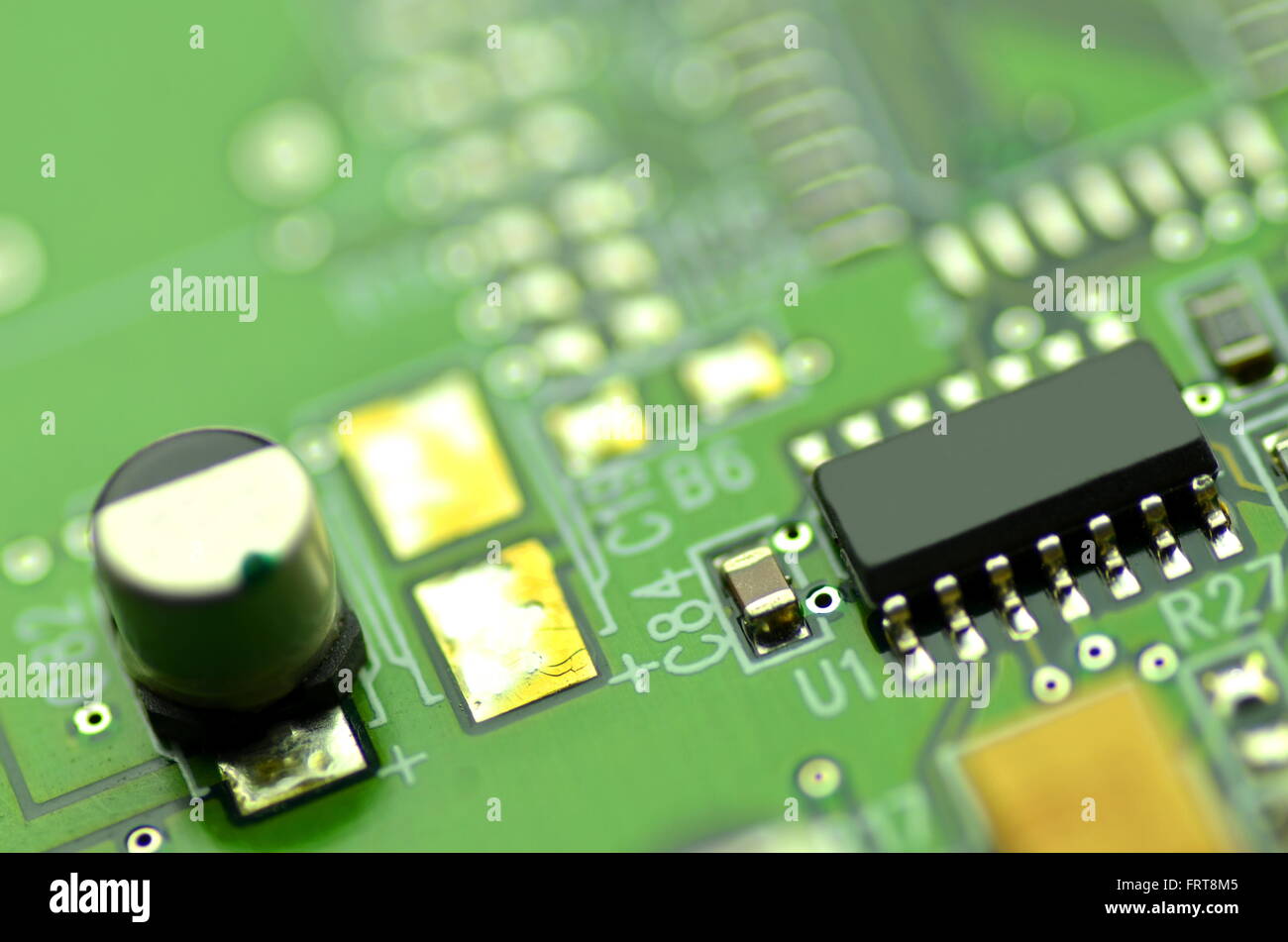 Closeup of electronic circuit board, inside of computer Stock Photo - Alamy
