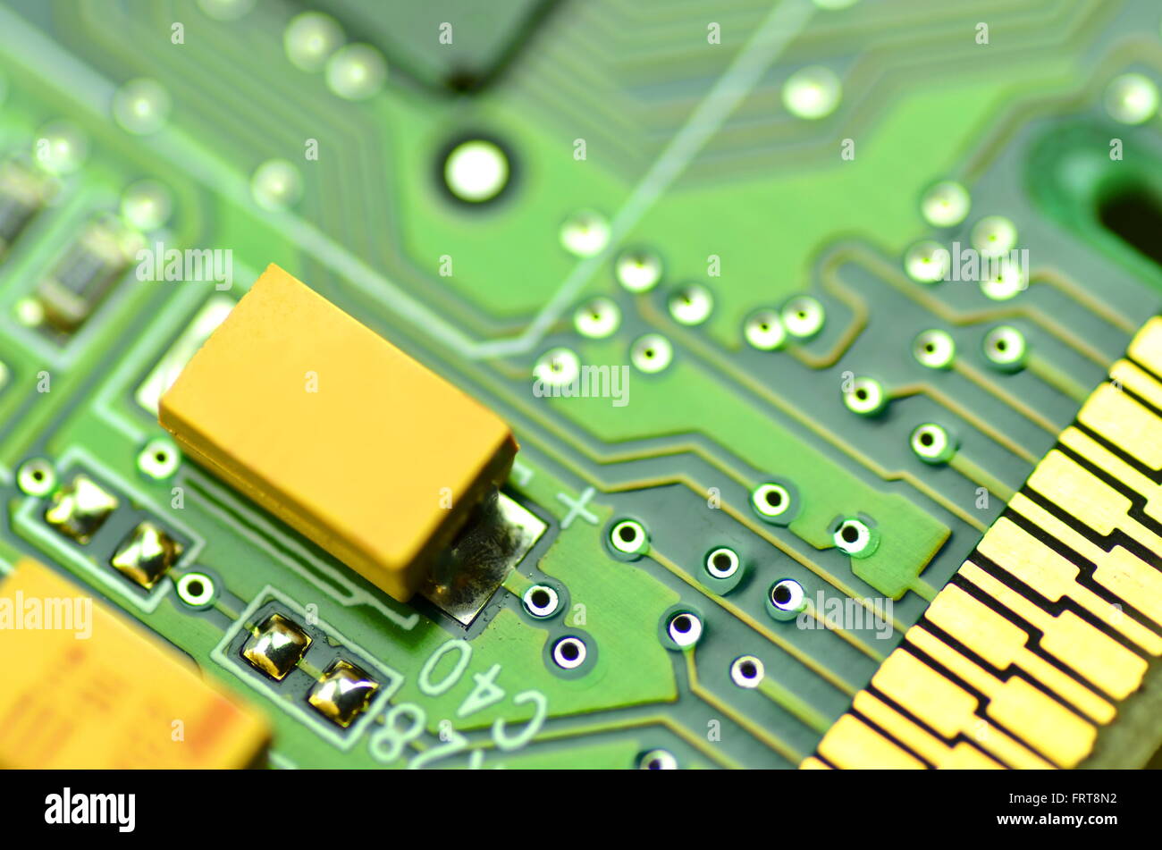 Closeup of electronic circuit board, inside of computer Stock Photo - Alamy