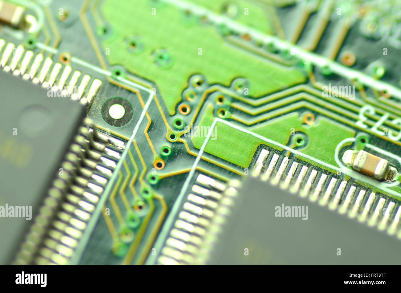 Closeup of electronic circuit board, inside of computer Stock Photo - Alamy