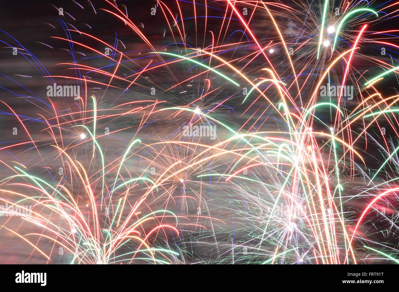colorful fancy fireworks on celebration day Stock Photo - Alamy