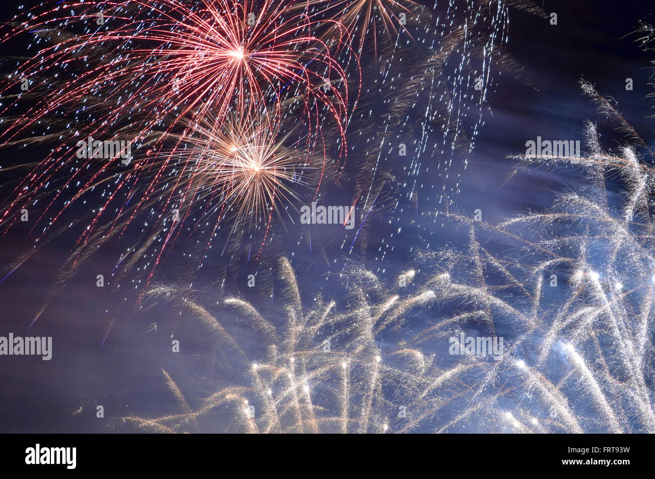 colorful fancy fireworks on celebration day Stock Photo - Alamy
