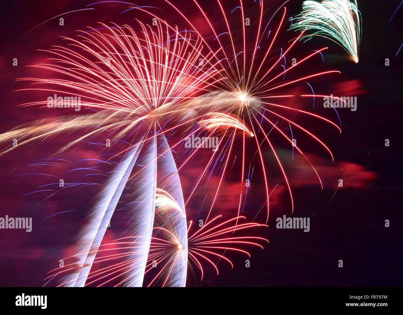 colorful fancy fireworks on celebration day Stock Photo - Alamy