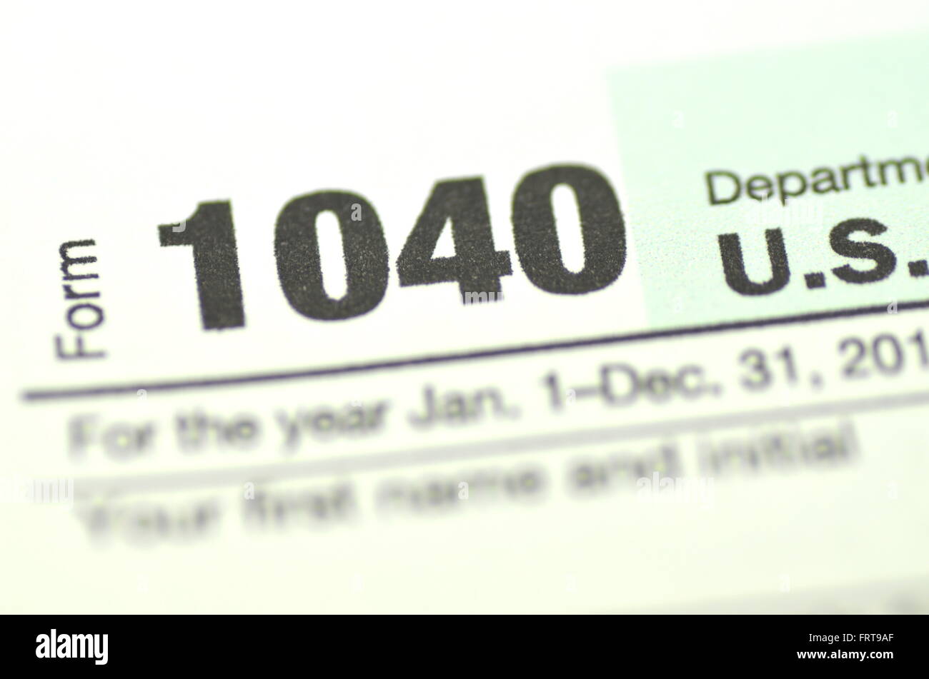 closeup of us tax forms Stock Photo - Alamy